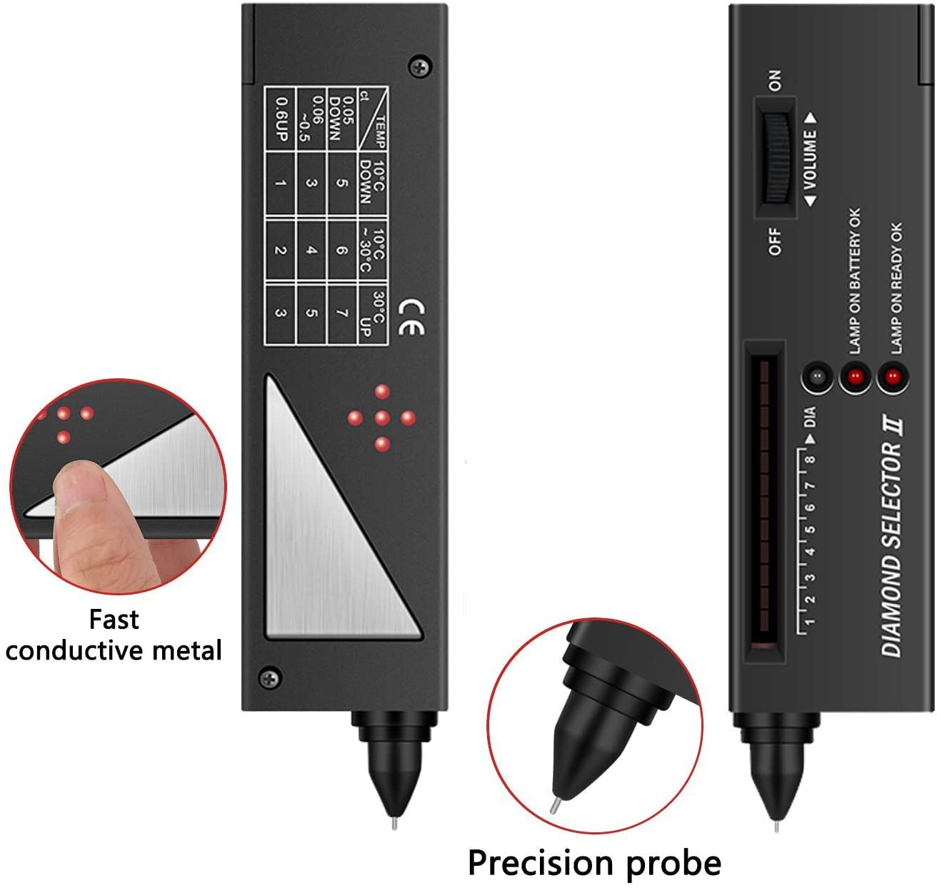 HMKIS Diamond Tester, Jewelry Diamond Tester, Thermal Conductivity Meter, Can't Test Metal,Must be Operated with Both Hands