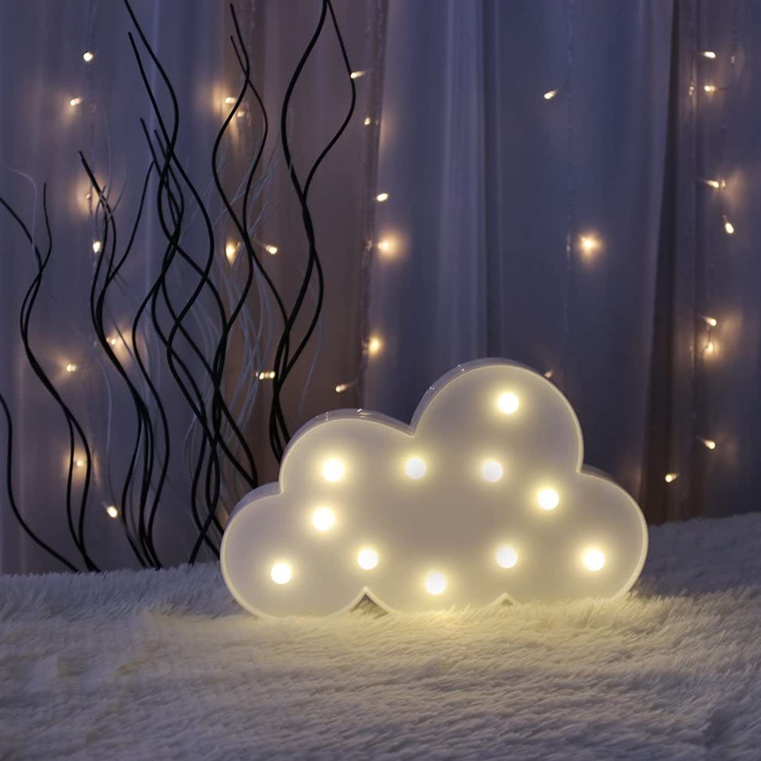 ZUOKEMY 3Pcs Decorative LED Crescent Moon Star Cloud Night Light Can Be Hung On The Wall ChildrenāS Room Room Light, Suitable for Birthday Parties, Holiday Decorations, Baby Room Decoration.
