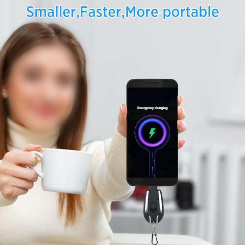 HUAYOTEK Mini Emergency Power Pod,100% Full Capacity Keychain Portable Charger for Android,Power Emergency Pod Power Bank Battery Pack for iPhone 15/15 Plus/15 Pro/15 Pro Max,Samsung,Google Pixel,LG
