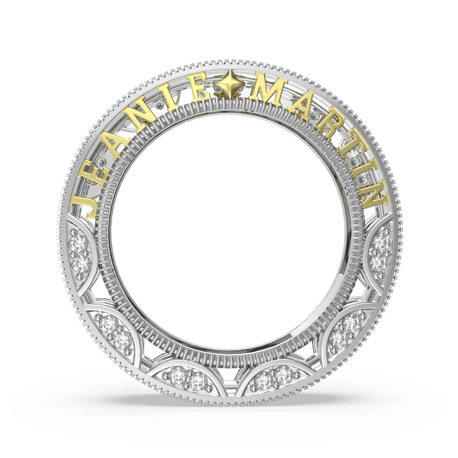 lagofit 3D Custom Name Couple Rings Set Personalized Promise Rings for Couples with Birthstone Engagement Ring Wedding Band, Anniversary Birthday Gift for Him Her (Style 4)