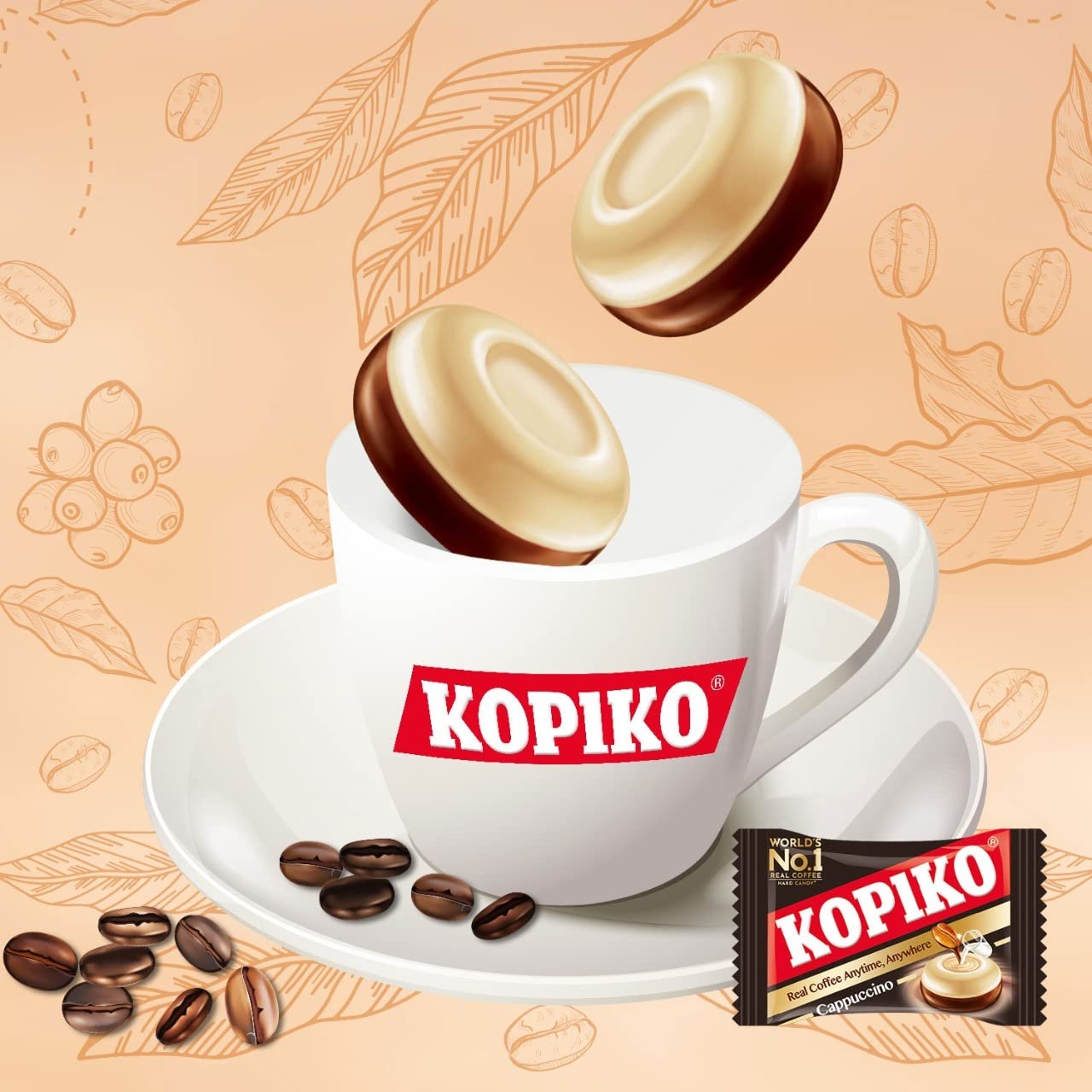 Kopiko Coffee Candy Your Take-Out Pocket Coffee for Every Occasion - Hard Candy Made from Indonesia’s Coffee Beans Contains Real Coffee Extract for Better Taste (800 gr Jar)