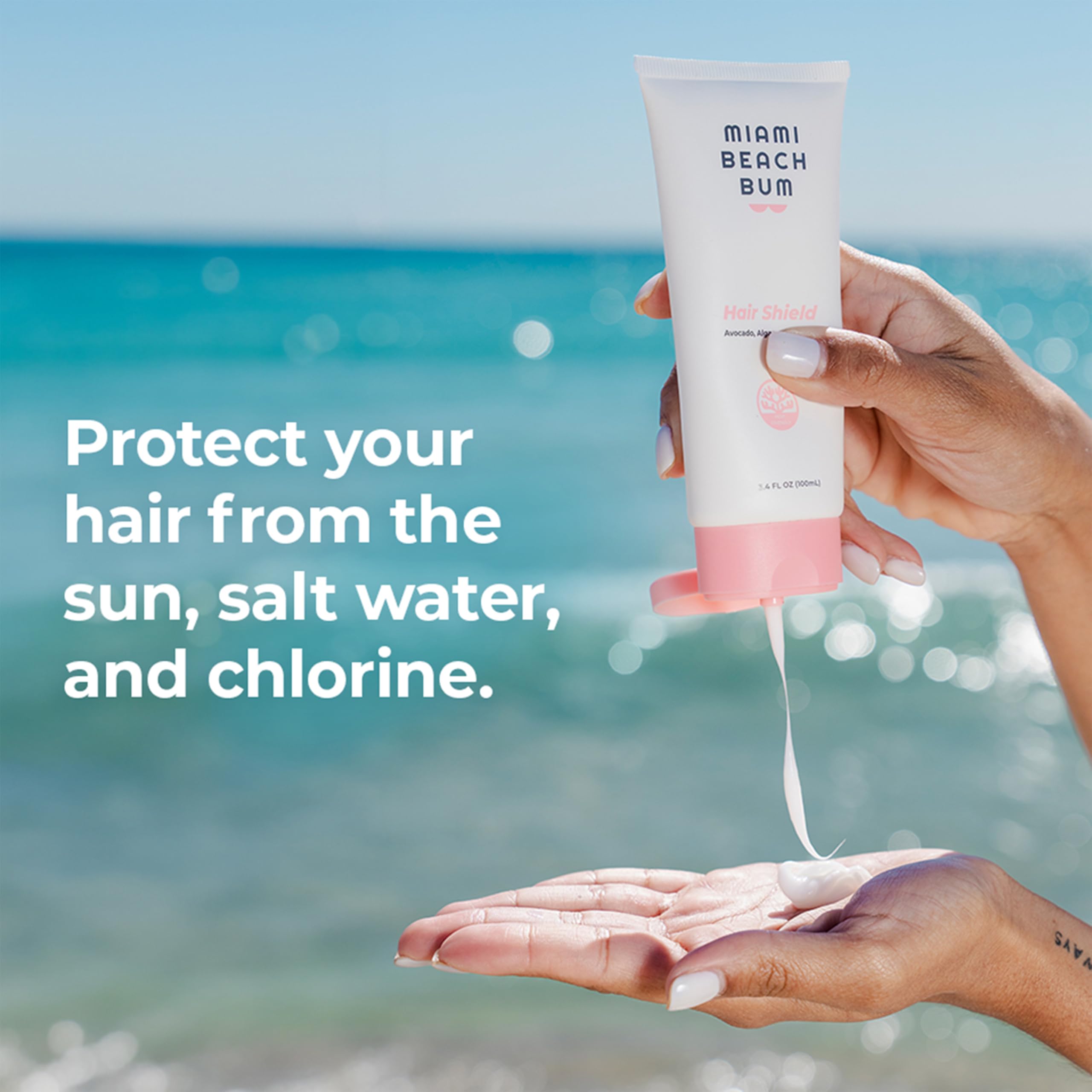 Miami Beach Bum Hair Shield, Leave-in Conditioner, Reef-Safe, Paraben and Sulfate-free - 3.4oz