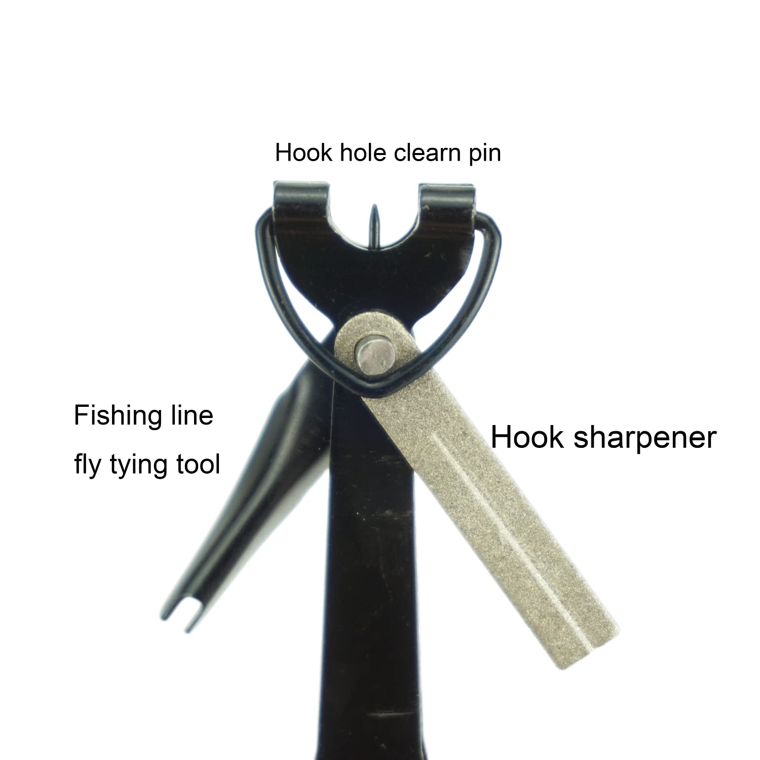kkekos Fly Fishing Knot Tying Tools Stainless Steel 4 in 1 Fly Line Clippers with Retractor Keychain Quick Knot Tool for Fishing Hooks, Lures, Flies, Trout Line Backing (Black,2 Pack)