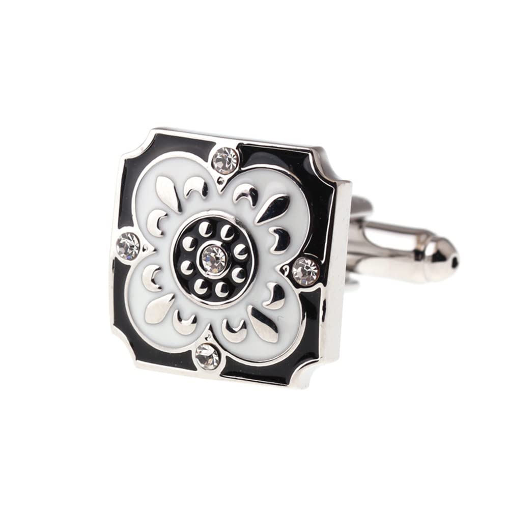 Men's Shirt Cufflinks Square Vintage Carved Men's Cuff French Shirt Sleeve Stud Cuff