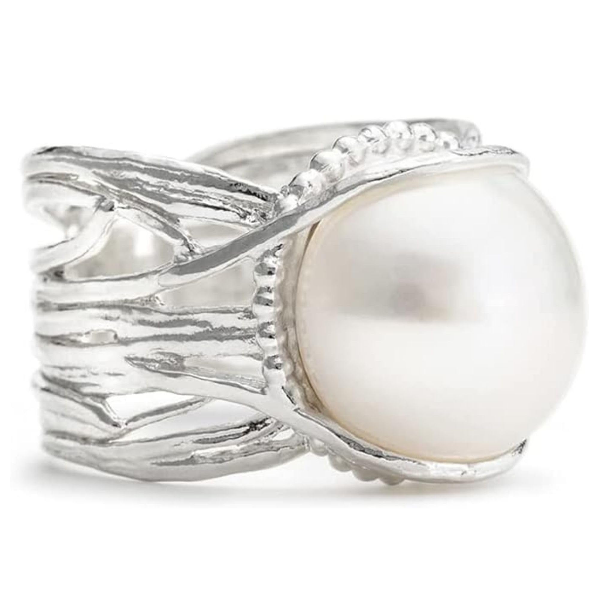 Joolala Solo Ring Cultured Pearl 925 Sterling Silver Ring Elegant and Stylish Design – Various Models – Gorgeous vintage Finish – Ideal Promise Ring, Engagement, Anniversary (7)