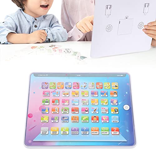 Mothinessto Kids Learning Tablet, Full English Teaching Learning Machine Anti Blue Light Touch Voice Tablet Appearance for Kindergarten