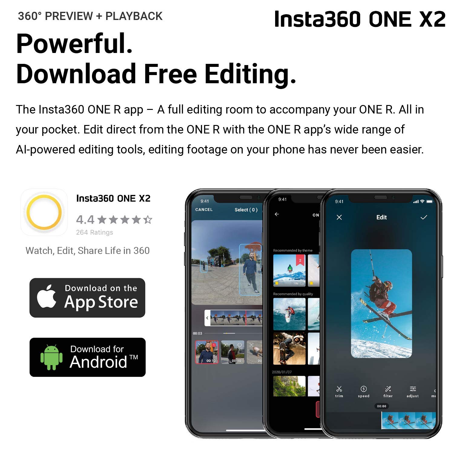 Insta360 ONE X2 360 Camera with Touchscreen - 5.7K30 360 Video, Front Steady Cam Mode, 18MP 360 Photo + InstaPano | Bundle Includes 128GB Memory Card (2 Items)