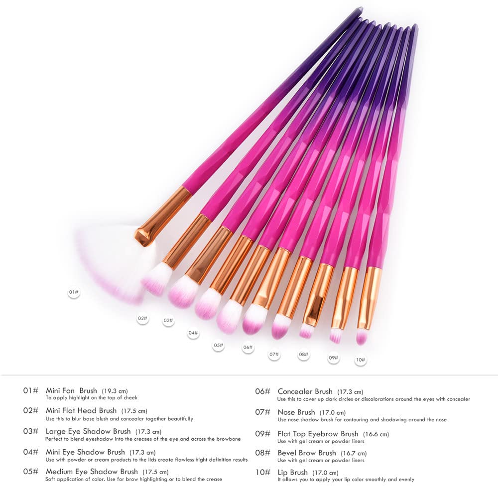 Real Technique Makeup Brushes 10pcs Pro Makeup Brushes Set Foundation Powder Eyeshadow Eyeliner Lip Brush Tool Make up Brushes