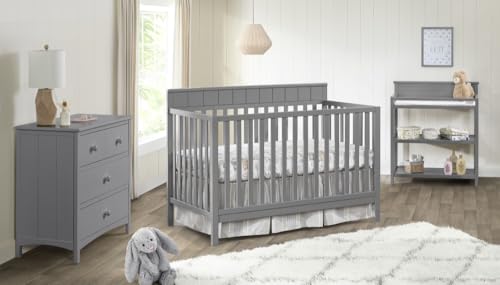 Oxford Baby Logan 4-in-1 Convertible Baby Crib, Dove Gray, GreenGuard Gold Certified