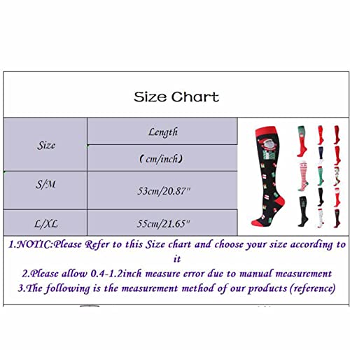 MIASHUI Skirt plus Size Christmas Printed Calf Socks Long Tube Knee Socks Woman Tights