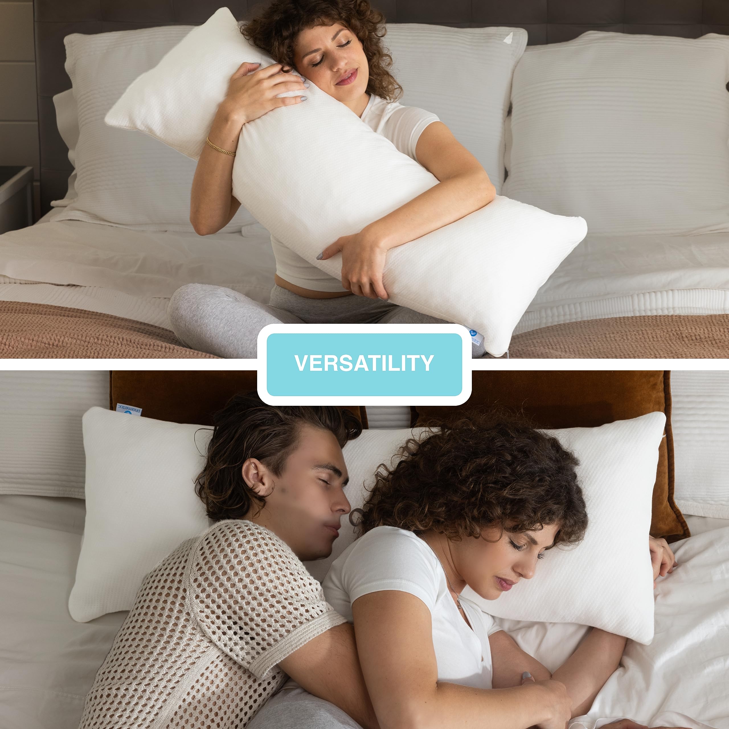 Pharmedoc Body Pillow, Pregnancy Pillow, Side Sleeper Pillow, Body Pillow for Adults, Memory Foam Pillow, Cooling Grey