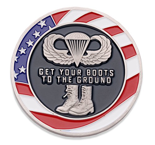 Paratrooper Challenge Coin - Amazing 3D Detail - Military Challenge Coin - Boots On The Ground - Designed by US Military Veterans