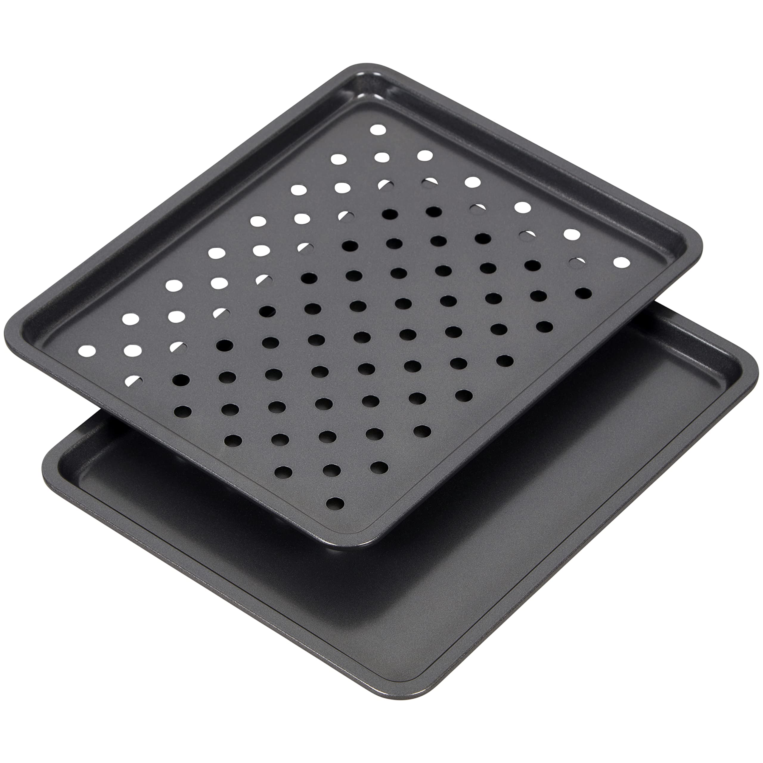 Wilton Perfect Results Toaster Oven Baking Sheet Pan & Crisper Tray, 2-Piece Set, Steel