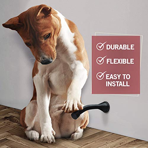 Jack N’ Drill (3 ⅛) Spring Door Stop (7 Pack) w/ 3X Hinge Pin Door Stops | Flexi Heavy Duty Black Door Stop for Home, Office - Rustproof, Bendable Spring Steel & Durable Rubber Tips