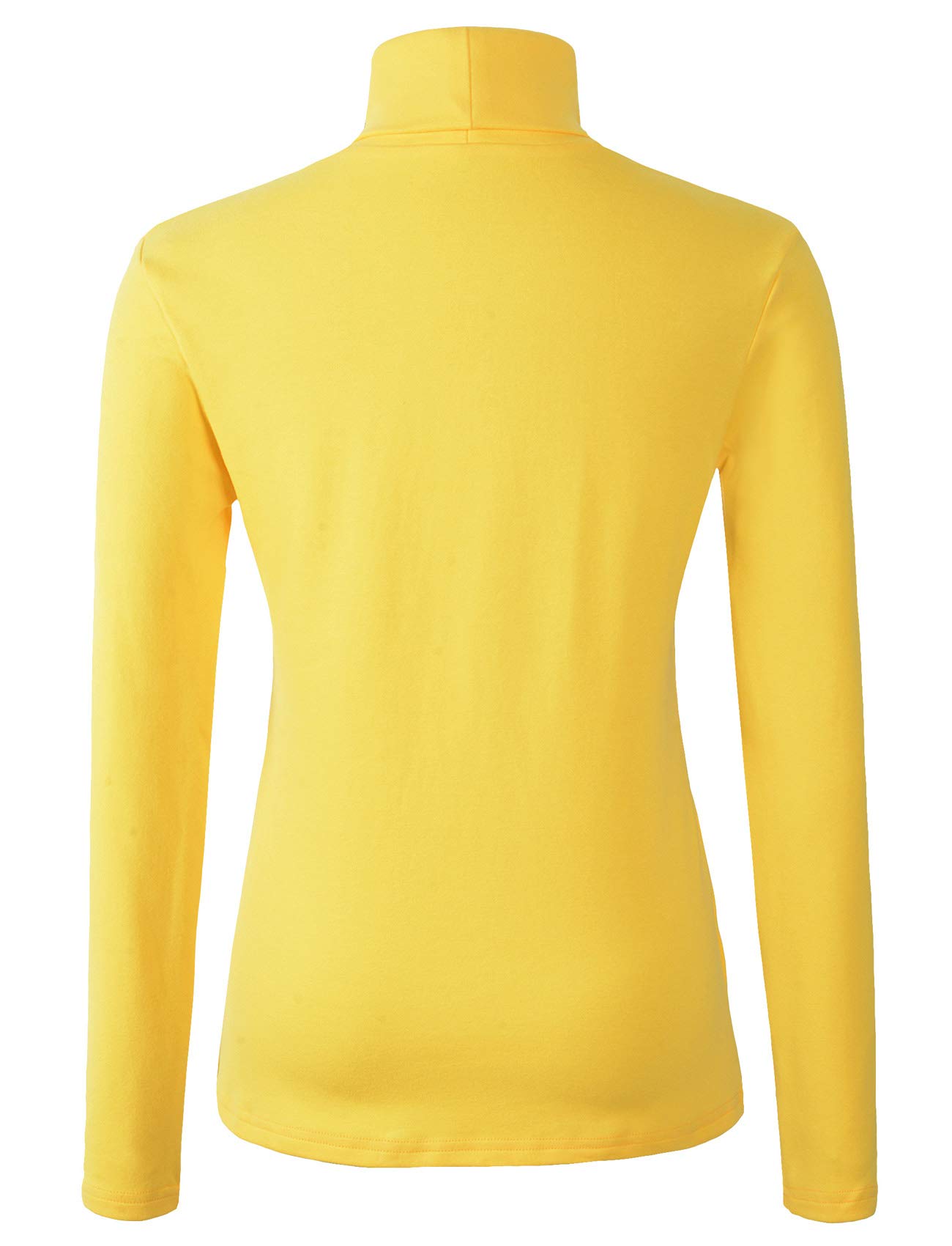 HieasyFit Women's Cotton Basic Thermal Turtleneck Pullover Top(Bright Yellow L)