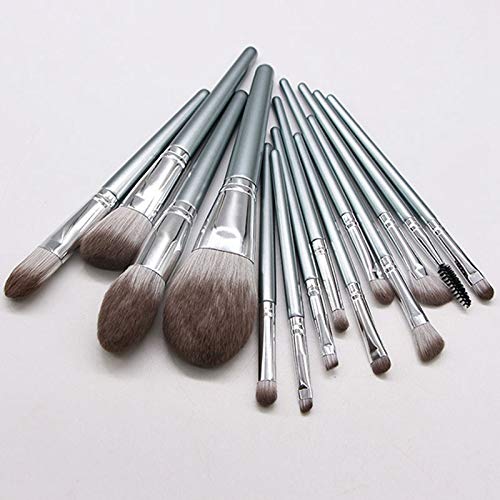 REHOC 14Pcs Brushes Set Cosmetic Foundation Blush Eye Shadow Lip Wooden Make Up Brush Tool Kit