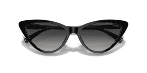 Michael Kors Eyewear Women's MK2195U Harbour Island Universal Fit Cat Eye Sunglasses, Black/Dark Grey Gradient, 56 mm