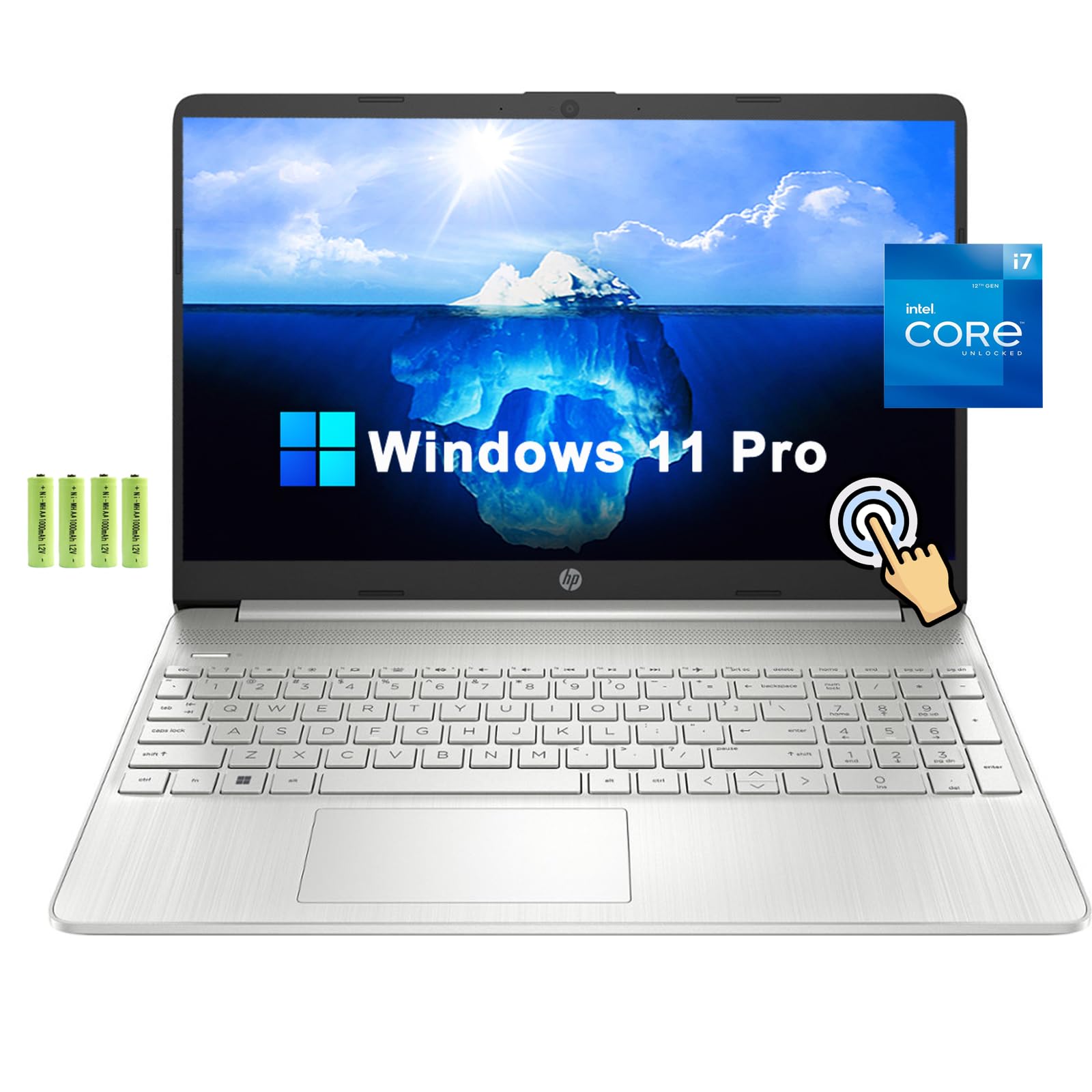 HP 15 15.6" FHD IPS Touchscreen Business Laptop[Windows 11 Pro], 11th Gen Intel 4-core i7-1165G7, Intel Iris Xe Graphic, 64GB RAM, 1TB PCIe SSD, Numpad, Wi-Fi, Type-C, Bluetooth, HDMI, w/Battery