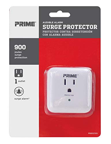Prime Wire PB802105 1-Outlet Large Appliance Surge Protector with Surge Alarm