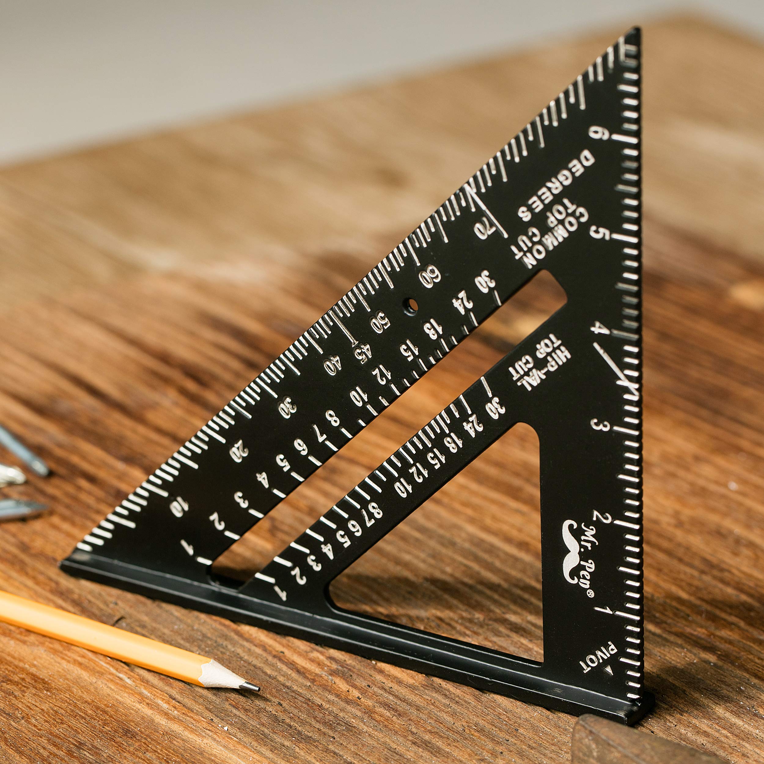 Mr. Pen- Rafter Square, Metal Square, 7 Inch, Carpenters Square, Square Tool, Metal Square Ruler, Carpentry Squares, Woodworking Square, Square Angle Tool, Aluminum Rafter Square, Carpenter Square