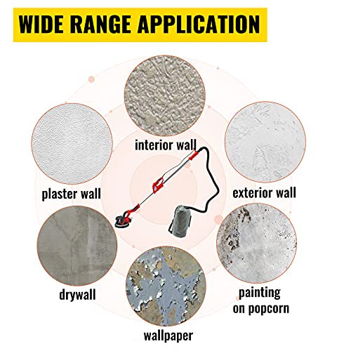 Mophorn Drywall Sander 850W, Electric Drywall Sander, Variable Speed 800-1750 RPM, Foldable Sheetrock Sander, with Telescope Handle, Electric Sander, with LED Strip Light and Vacuum Bag, Wall Sander