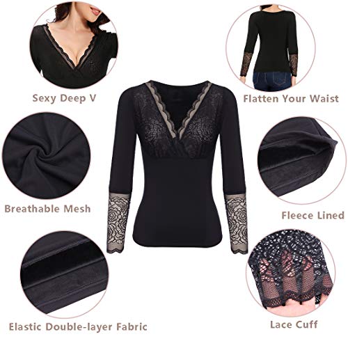 JOYSHAPER Thermal Shirts for Women Ultra Soft Long Sleeve Underwear Top Fleeced Lined Base Layer