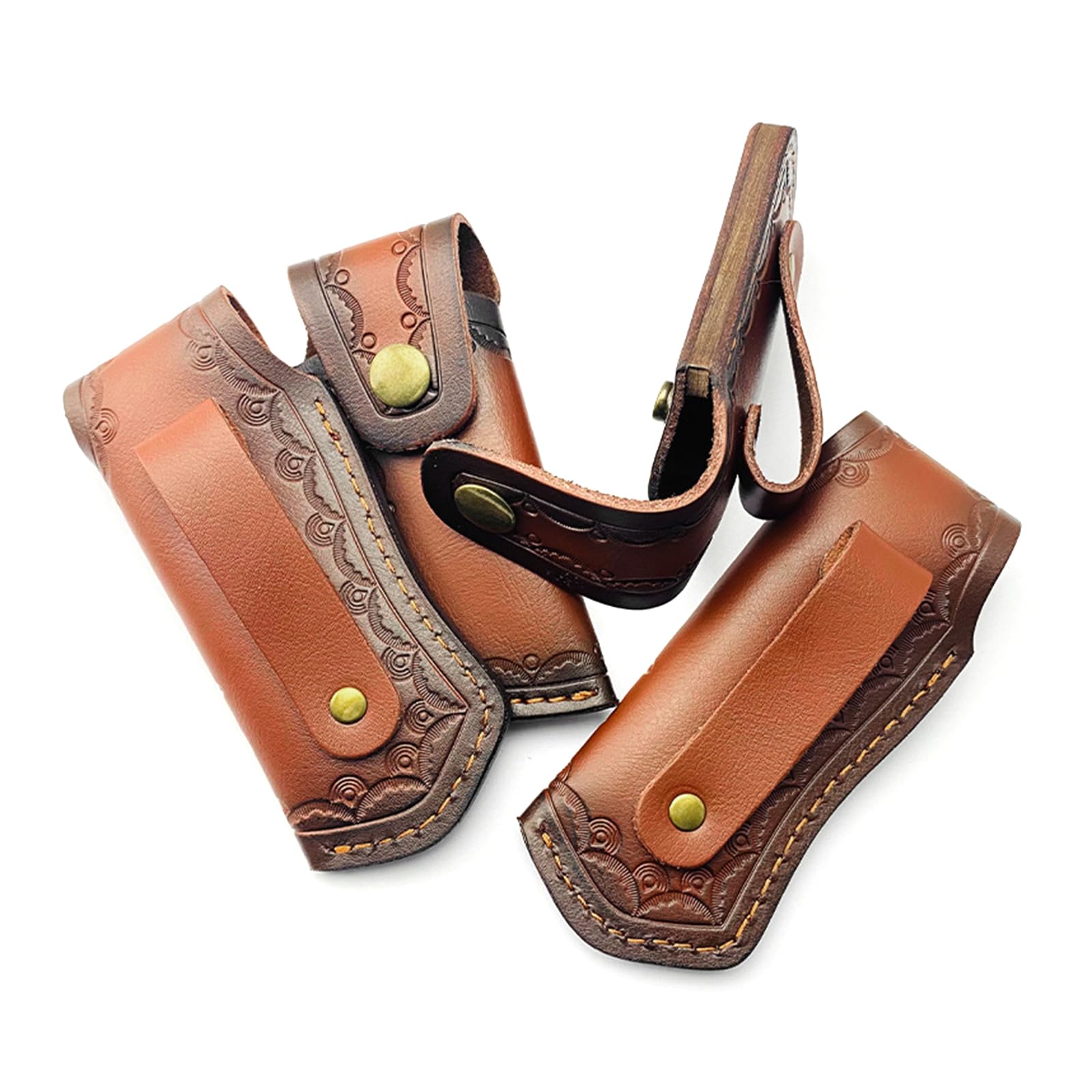 Pocket Knife Sheath Handmade Pouches Leathers Knife Holsters Folding Knife Holder Outdoor Carry Sheath Tool Easy to Use