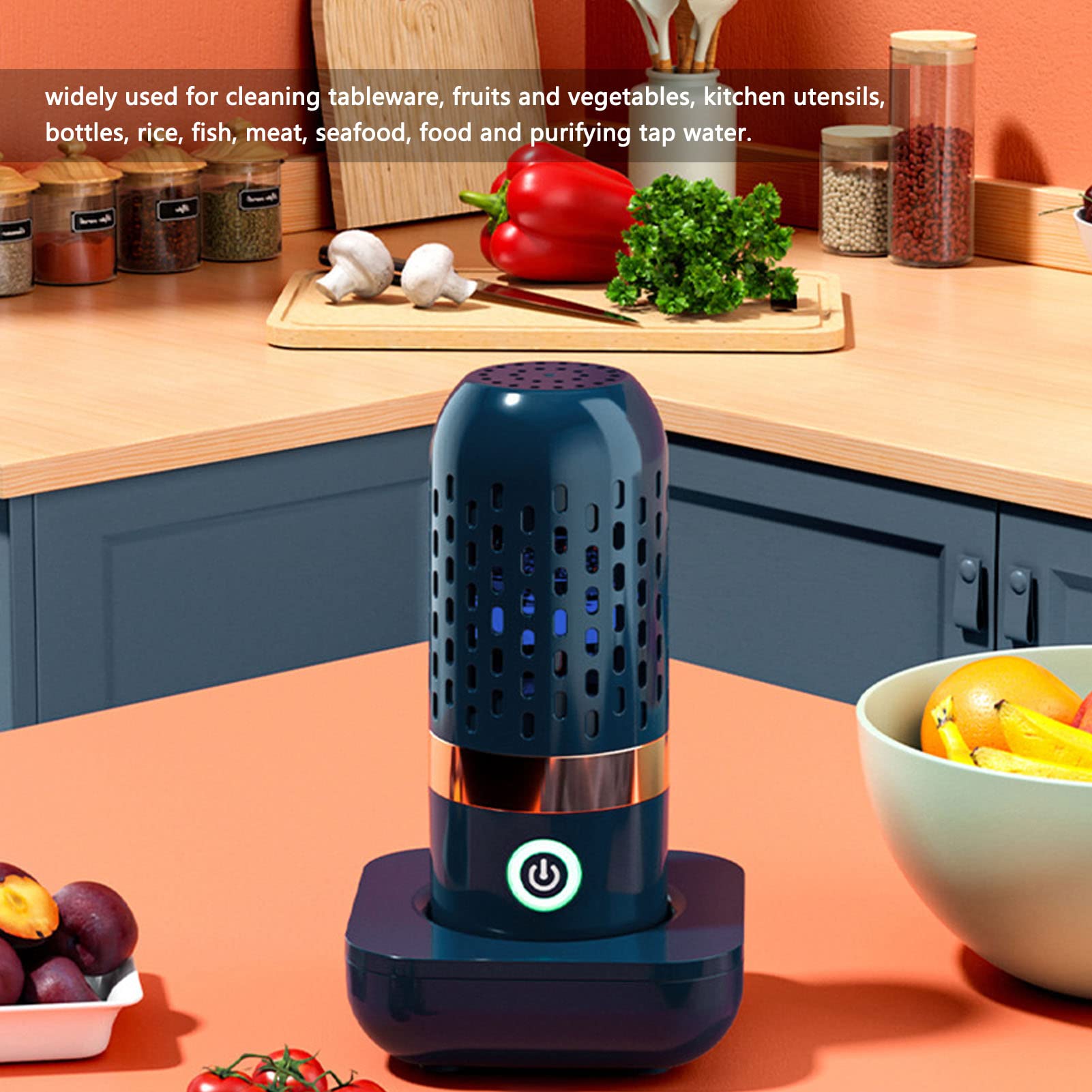 Nikou Fruit and Vegetable Cleaning Machine, Portable Cleaning and Cleaning Fully Automatic Food Purifier for Cleaning Fruit Rice Meat,USB Charging