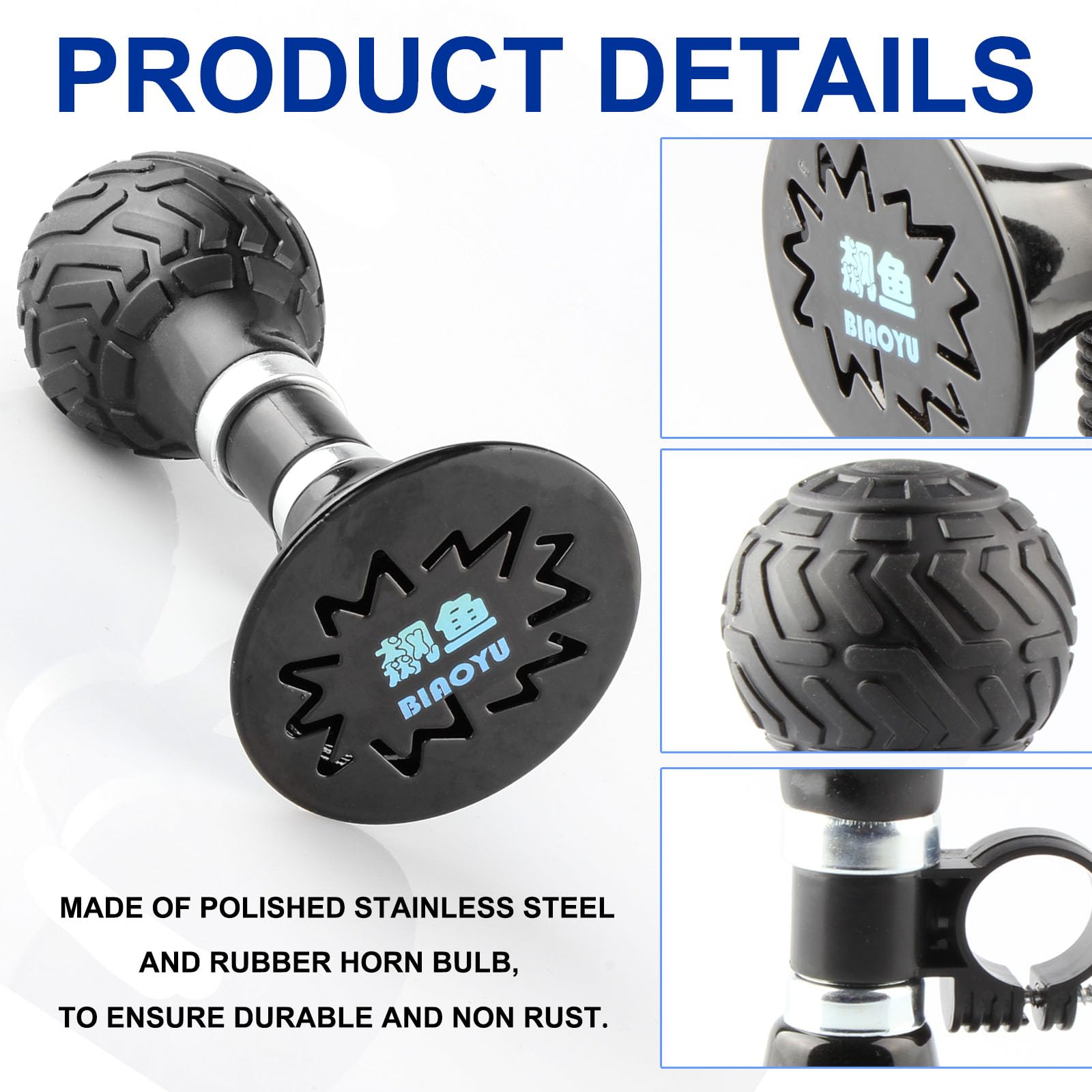JONMON Bike Horn, 120dB Loud Bicycle Bugle Clown Rubber Squeeze Ball Loudspeaker Cycling Ring for Adults Child Bikes Handlebars Mount
