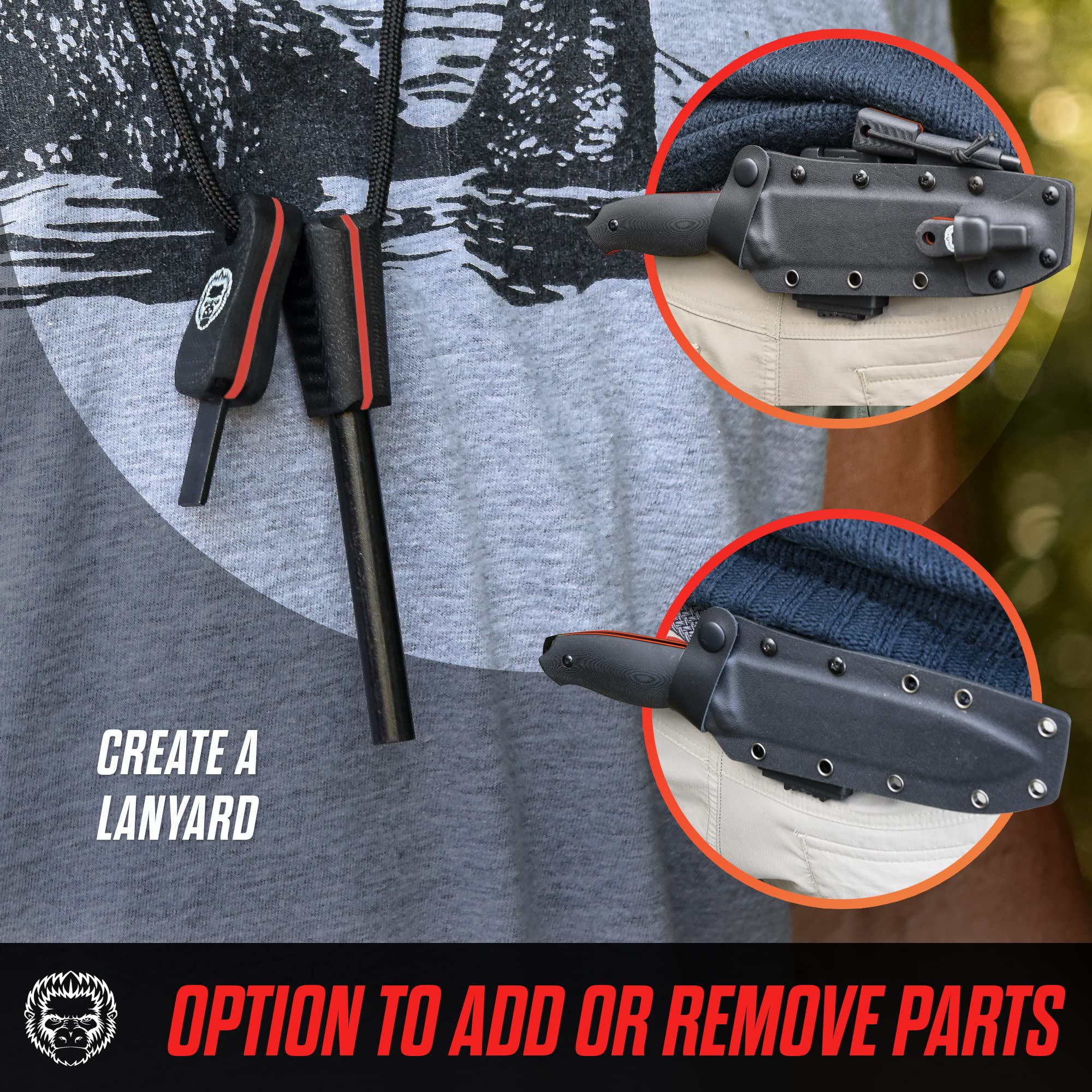 Large 1095 Bushcraft Knife Giftset and D2 Survival Neck Knife Bundle…