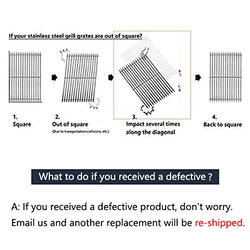 Hongso 19 1/4" SUS304 Stainless Steel Cooking Grid for Gas Grill Brinkmann, Charmglow, Costco, Jenn Air, Members Mark, Nexgrill, Perfect Flame and Other Grill Grates Replacement, 3 pieces SCI1S3