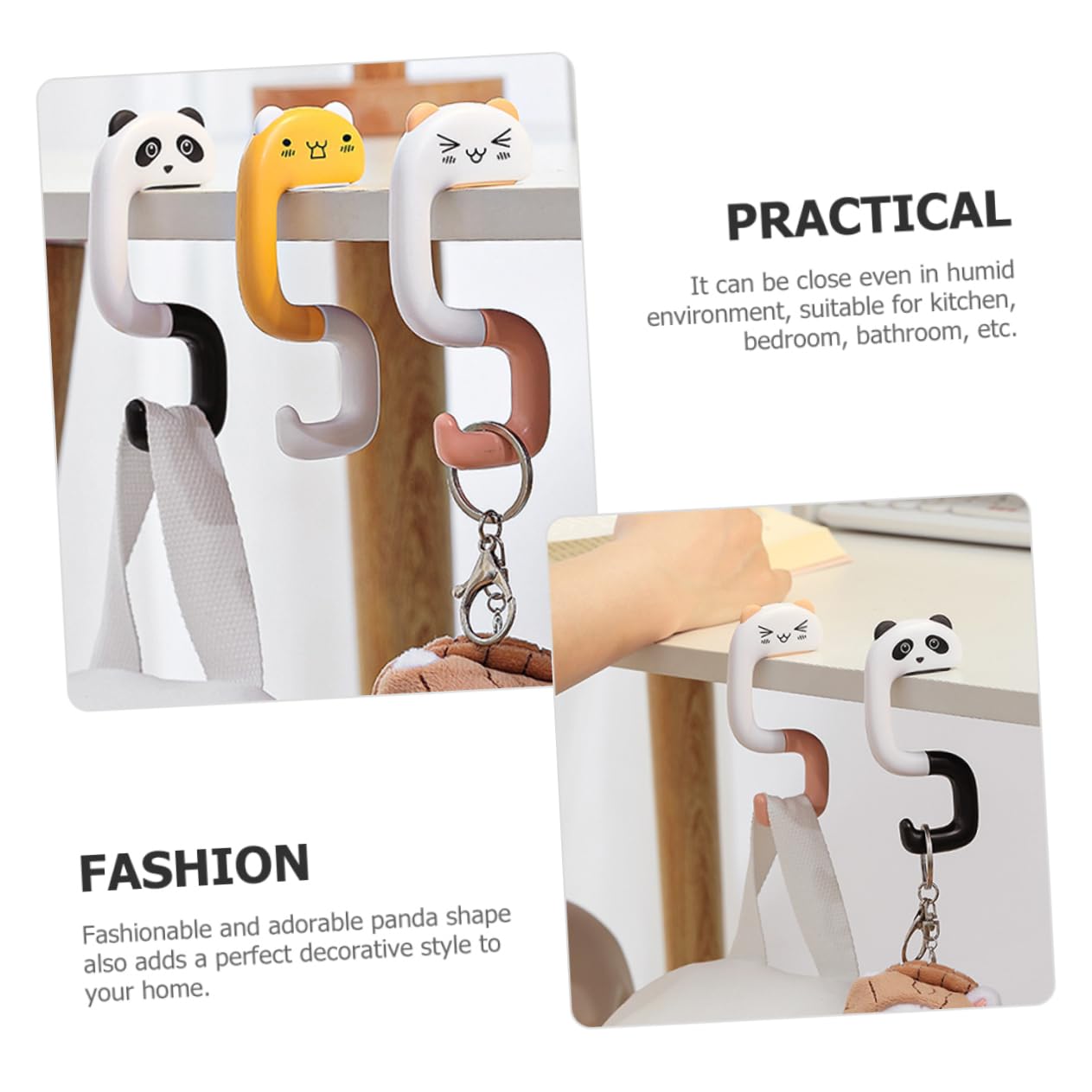 STOBAZA 4pcs Cartoon Animal Desktop Hook Desk Office Bag Hook Nail Handbag Hook Holder Plastic Reusable Hooks Heavy Duty Hangers Tote Multi-Function Hooks Abs Hanger Rack Non-Slip Student