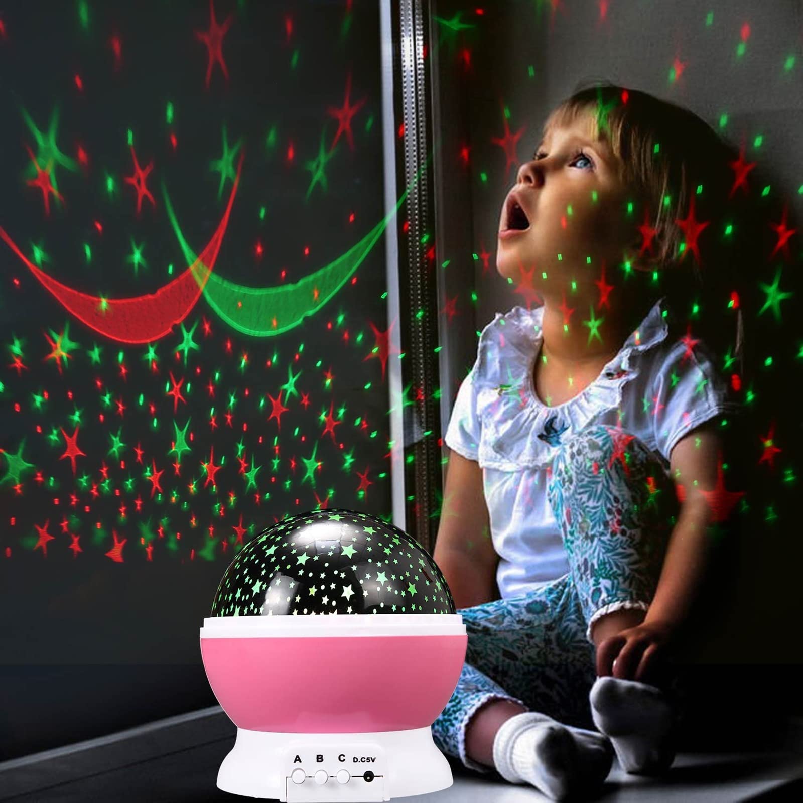Night Light for Kids,Toddler Kids Night Lights for Bedroom, Star Night Light, Moon and Star Projector, Gift for Men Women Children,Star Light Star Projector(Pink)