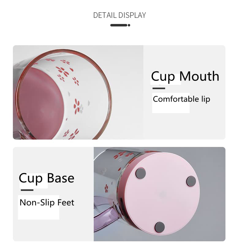 Jadelute Automatic stirring cup, high borosilicate glass, suitable for coffee, milk,granule,syrup,sachets and other drinks丨Sakura 400ml