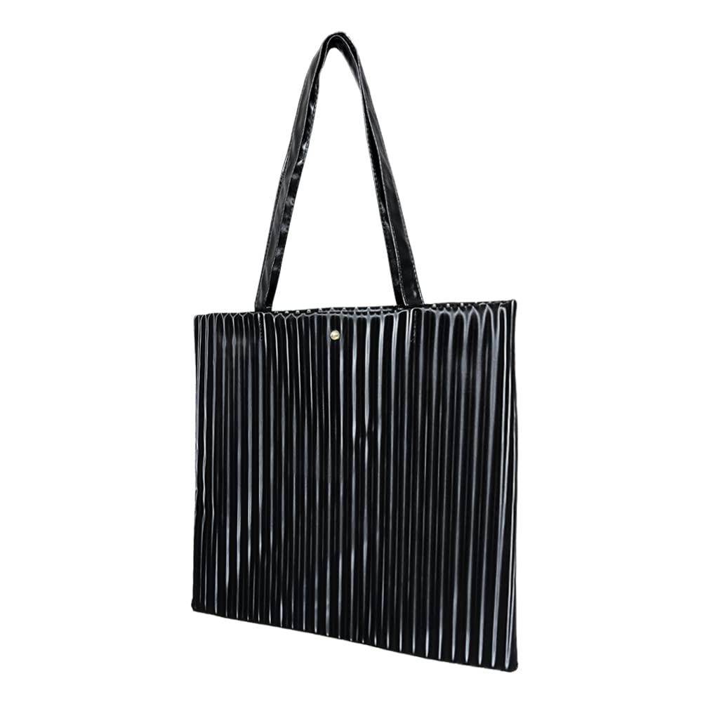 JOYART Women's Tote Bag PU Leather Fashion Shoulder Bag for Office, Gift for Mother,Girlfriend-Black