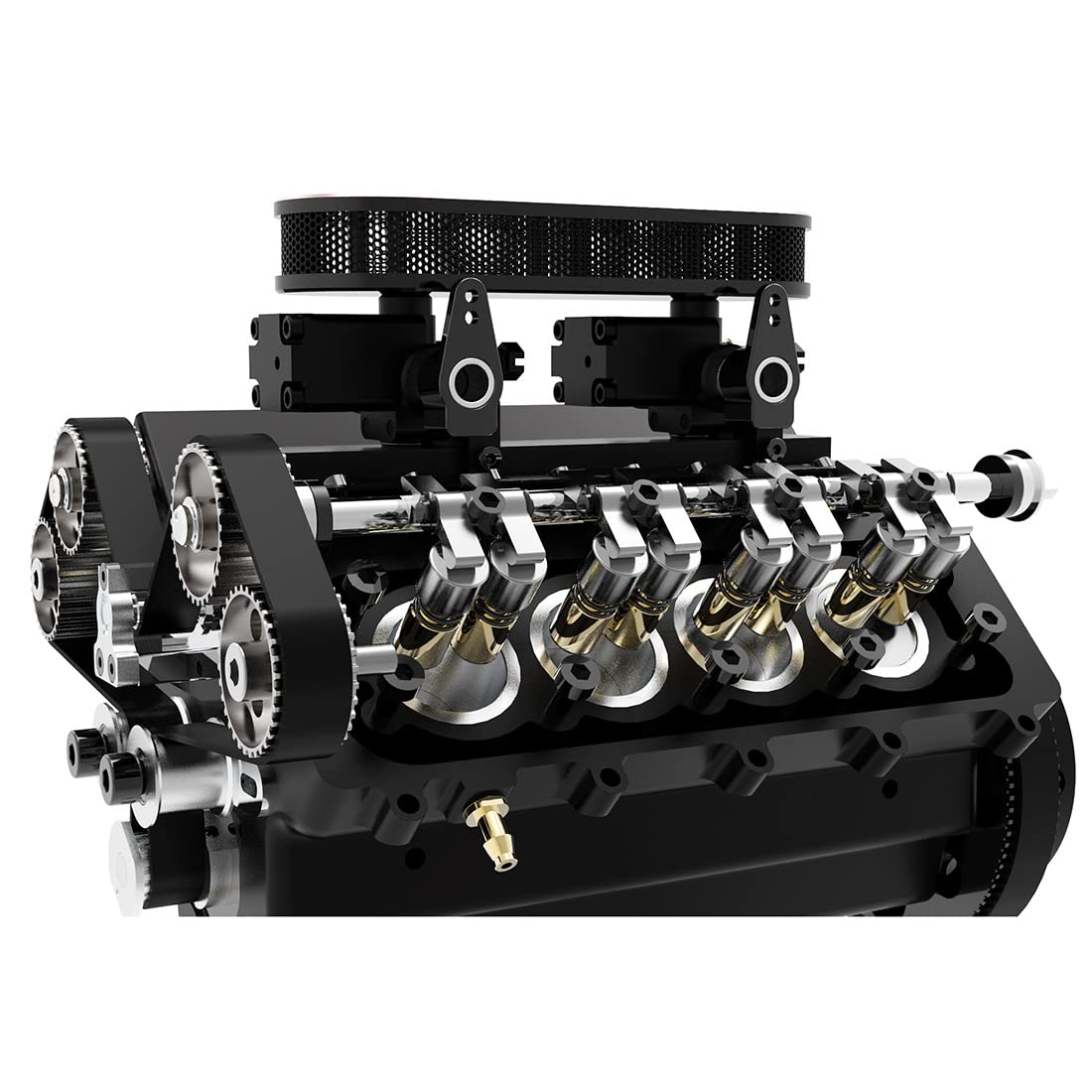 MAYS 8 Cylinder Engine Kit Mini V8 Model, TOYAN HOWIN FS-V800 1/10 Four-Stroke Water-Cooled Nitro Model for RC Car Boat Physics Science DIY Toy Kids & Adults - Version, 12.34 x 3.2 x 12.73cm
