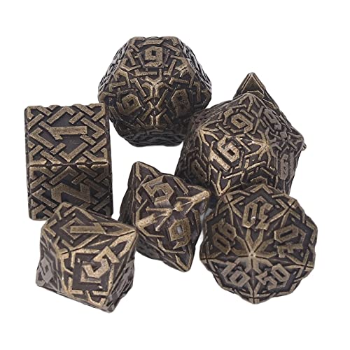 Metal Dice Set, Collectibles Metal Polyhedral Dice Easy to Read 7pcs for Board Games(Type 2)