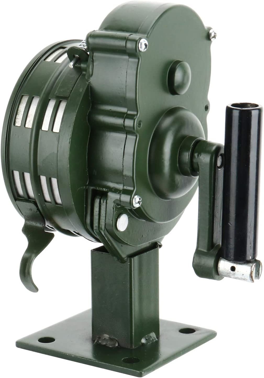 Mono-gatari Handheld Air Raid Siren Base Mount Hand Crank Siren Horn Manual Operated Metal Alarm 110db Home Self Protection Security