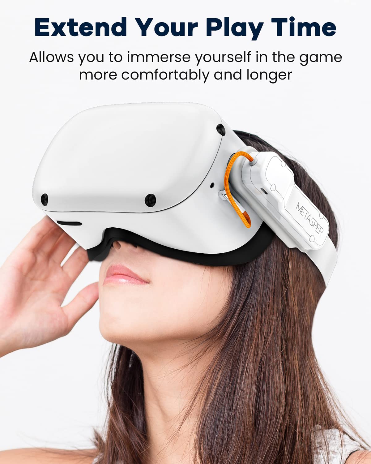 METASPER Battery Pack for Oculus Quest 2, 3350mAh Portable and Lightweight VR Extended Power Compatible with Oculus Elite Strap, Accessories for Oculus Extended 1.5 Hours Playtime for Quest 2 Headset