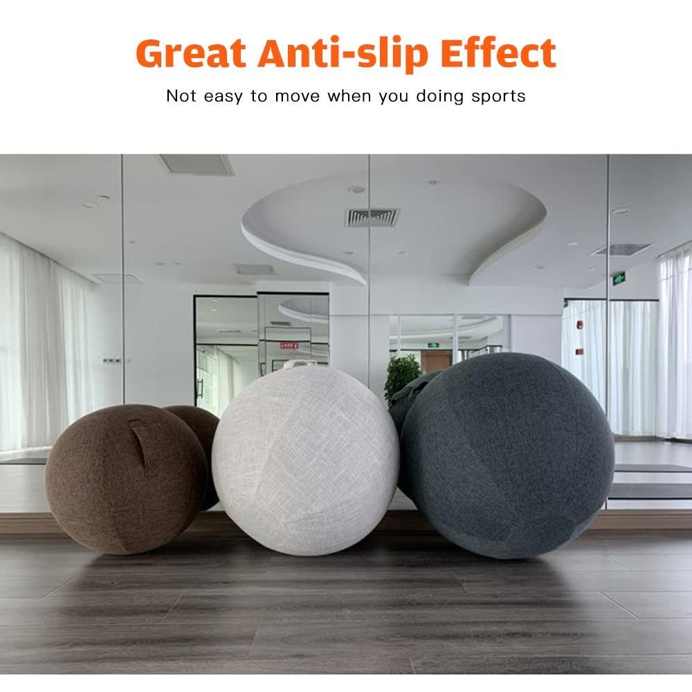 MengK 55cm/65cm/75cm Cotton+Linen Protective Ball Cover Exercise Ball Protection Skin Wrap Accessory