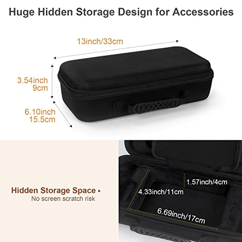 Large Hard Carrying Case for Steam Deck with Elastic Strap & Backpack Strap,Hard Shell for Joysticks-Travel Hard Case for Valve and Other Accessories with Huge Hidden Space (Large Carrying Case for Steam Deck)