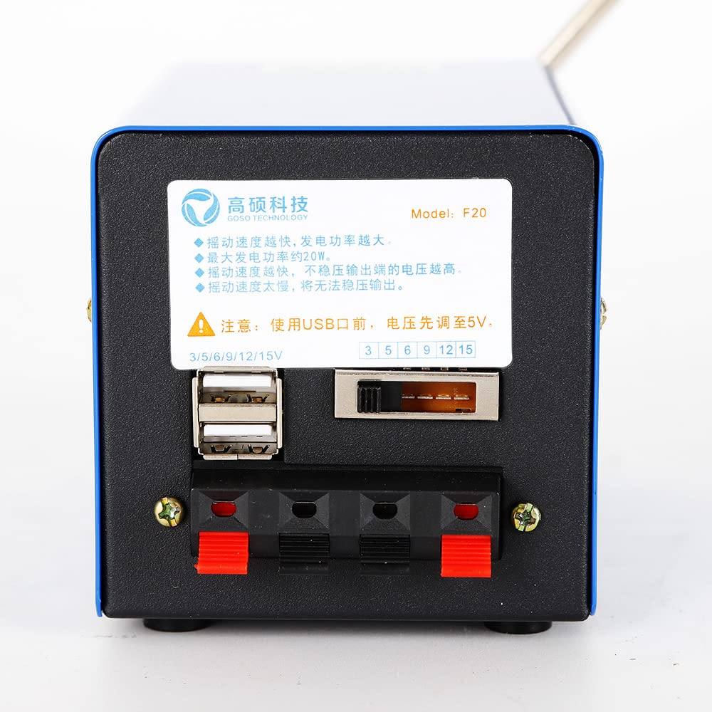 Power Generator TBVECHI Hand Crank Generator Portable Dynamo Charger Emergency Hand Crank USB Emergency Power Generator 20W 2000rmp/Min