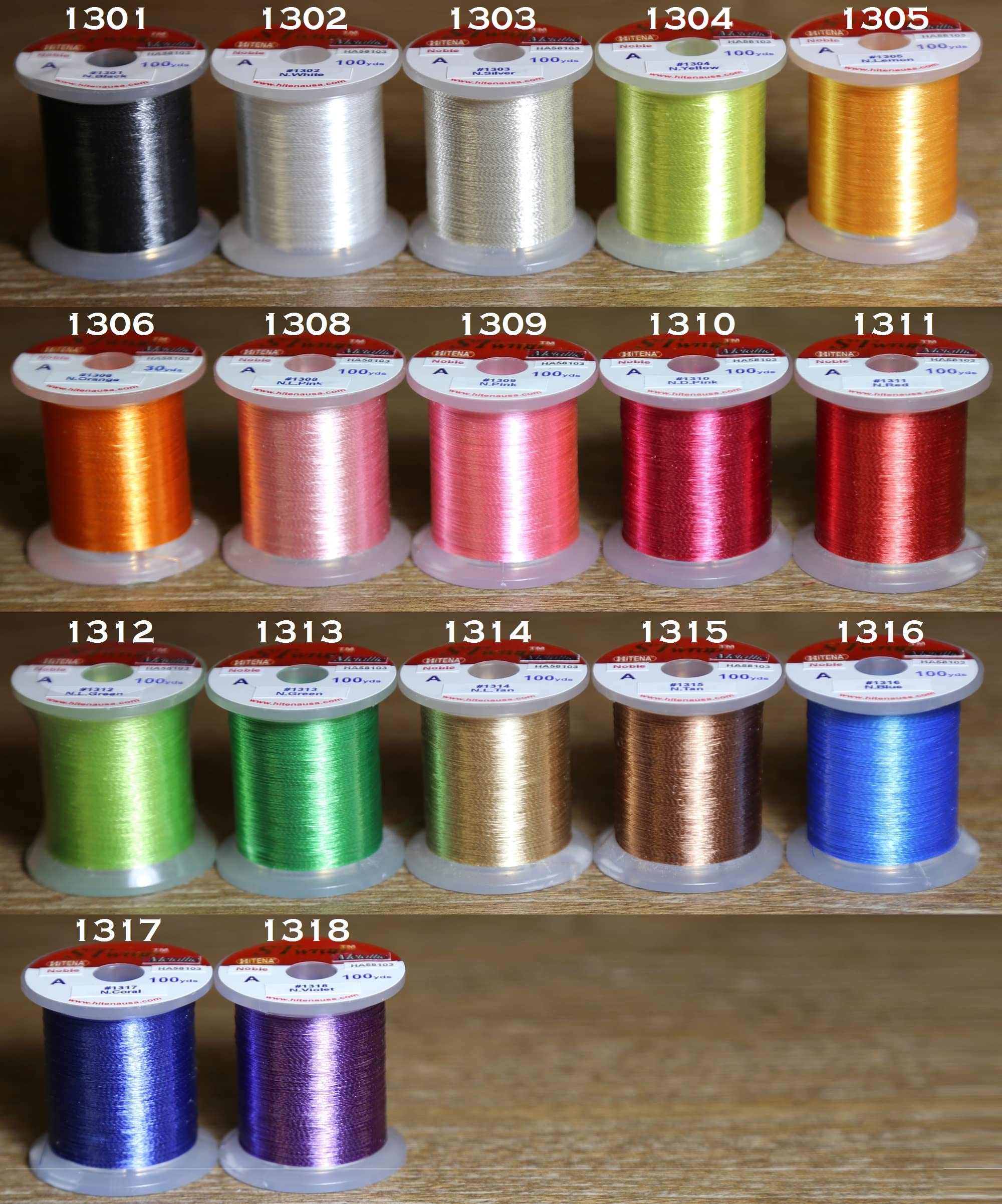 Hitena Rod Wrapping Thread - Metallic Noble Winding Thread. Extremely Vibrant and Bright. Works Great for Bamboo, Fly, Light Duty Rods