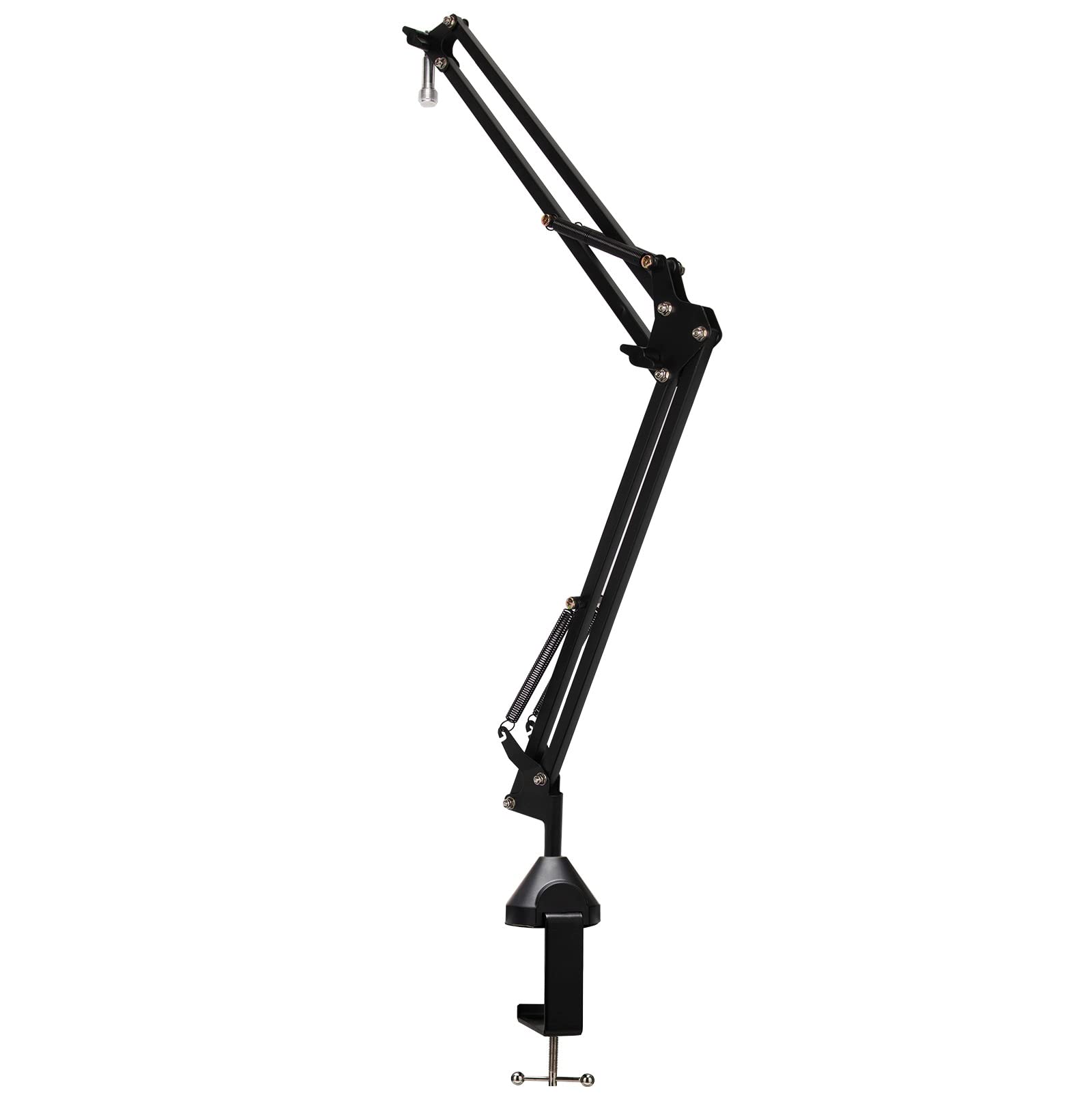 Knox Gear Boom Arm Microphone Stand for Podcasts, Studio Recording, Radio Broadcast, and Gaming, Microphone Desk Stand with 360-degree Rotation, Black Microphone Stand with 5/8-inch Screw Adapter