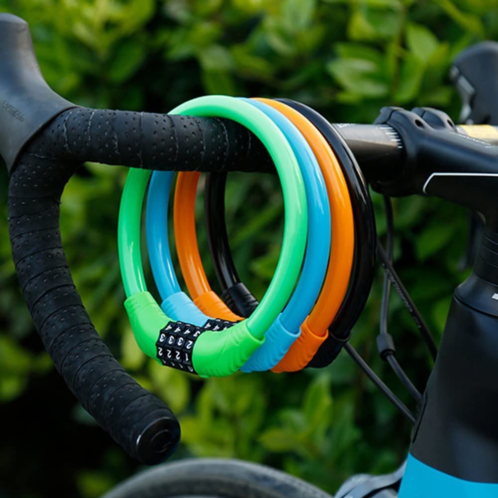 MengK Bike Portable Lock 4 Digit Cable Lock Pocket Size Bicycle Lock Security Lock Bike Anti-Theft Code Lock for Bike Electric Scooter