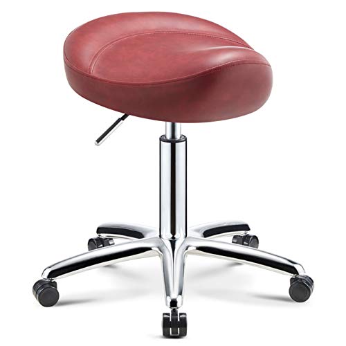 PRMAL Bath Stools,Saddle Stool Ergonomic, Dental Chair for Dentist Saddle Doctor's Stool Adjustable Mobile Chair Pu Leather Dentist Chair Dental Stool/Color1