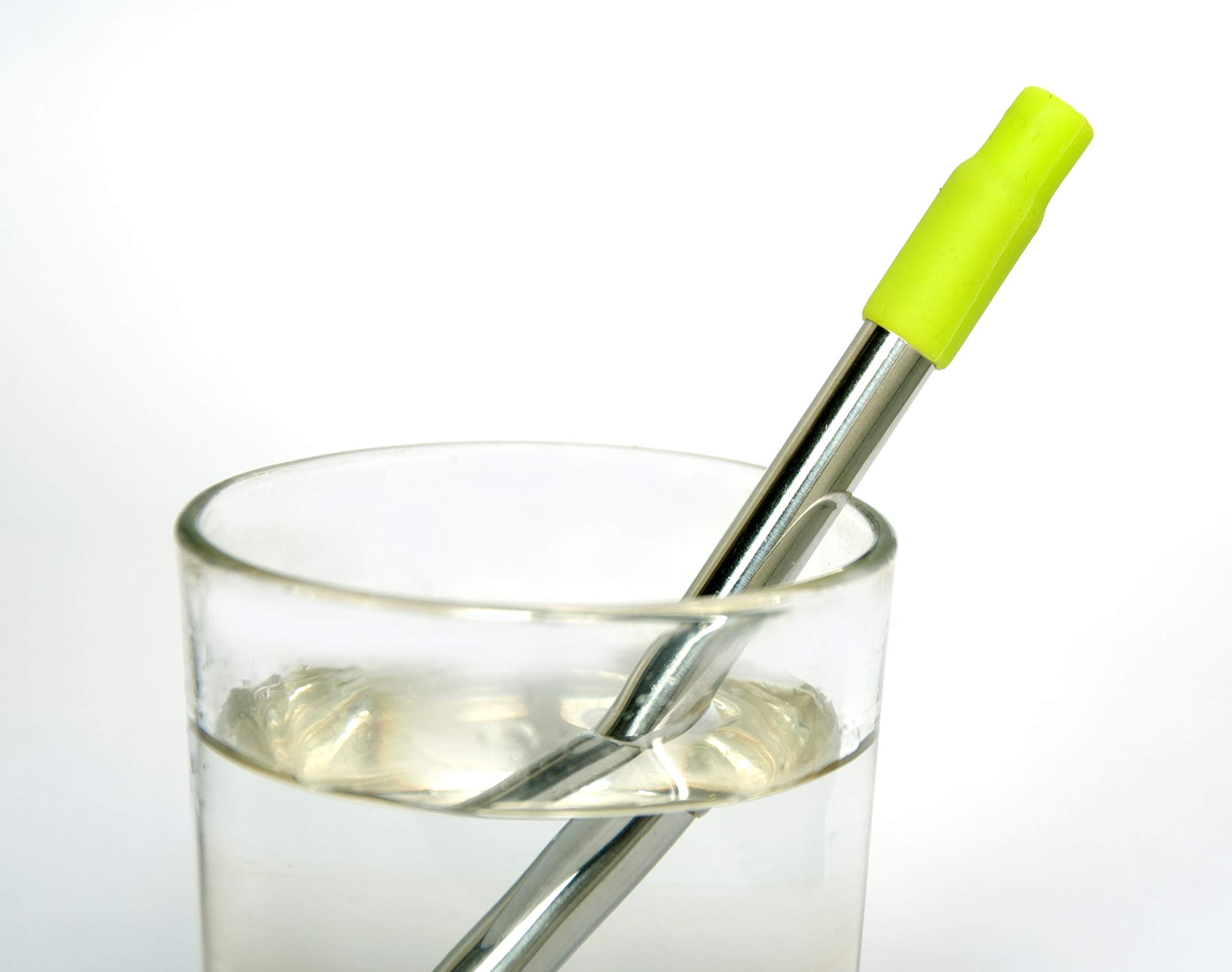 MANGKHUT 3 Pack Metal Reusable Straws with Silicone Tip & Carrying Case & Cleaning Brush, Compact Portable Stainless Steel Drinking Straws with Telescopic Design up to 8.46 inch, Gray & Green & Pink