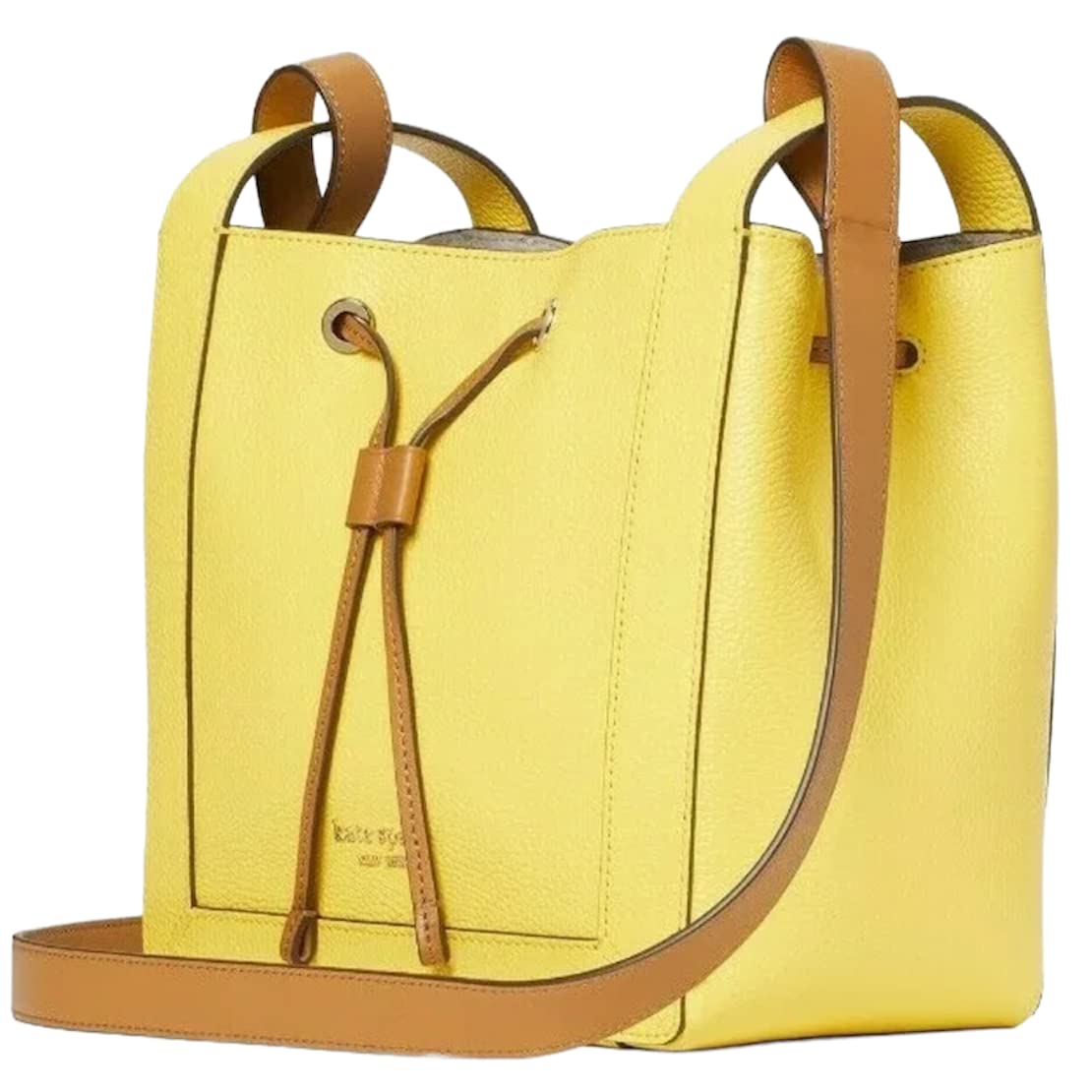 kate spade Grab Small Bucket Bag Crossbody Yellow Leather PXR00420
