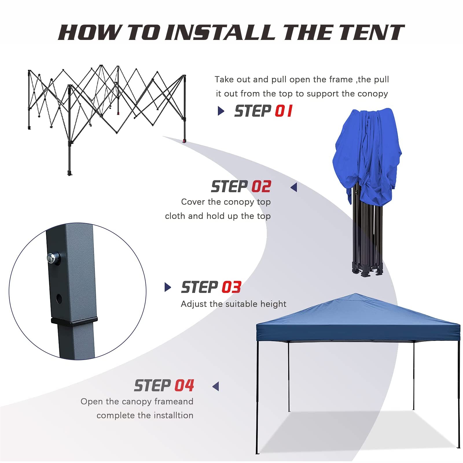 Ifwind 8X8 FT Pop Up Canopy Tent, Outdoor Instant Slant Legs Sun Shelter with Carrying Bag Portable for Patio Deck Garden and Beach(White)