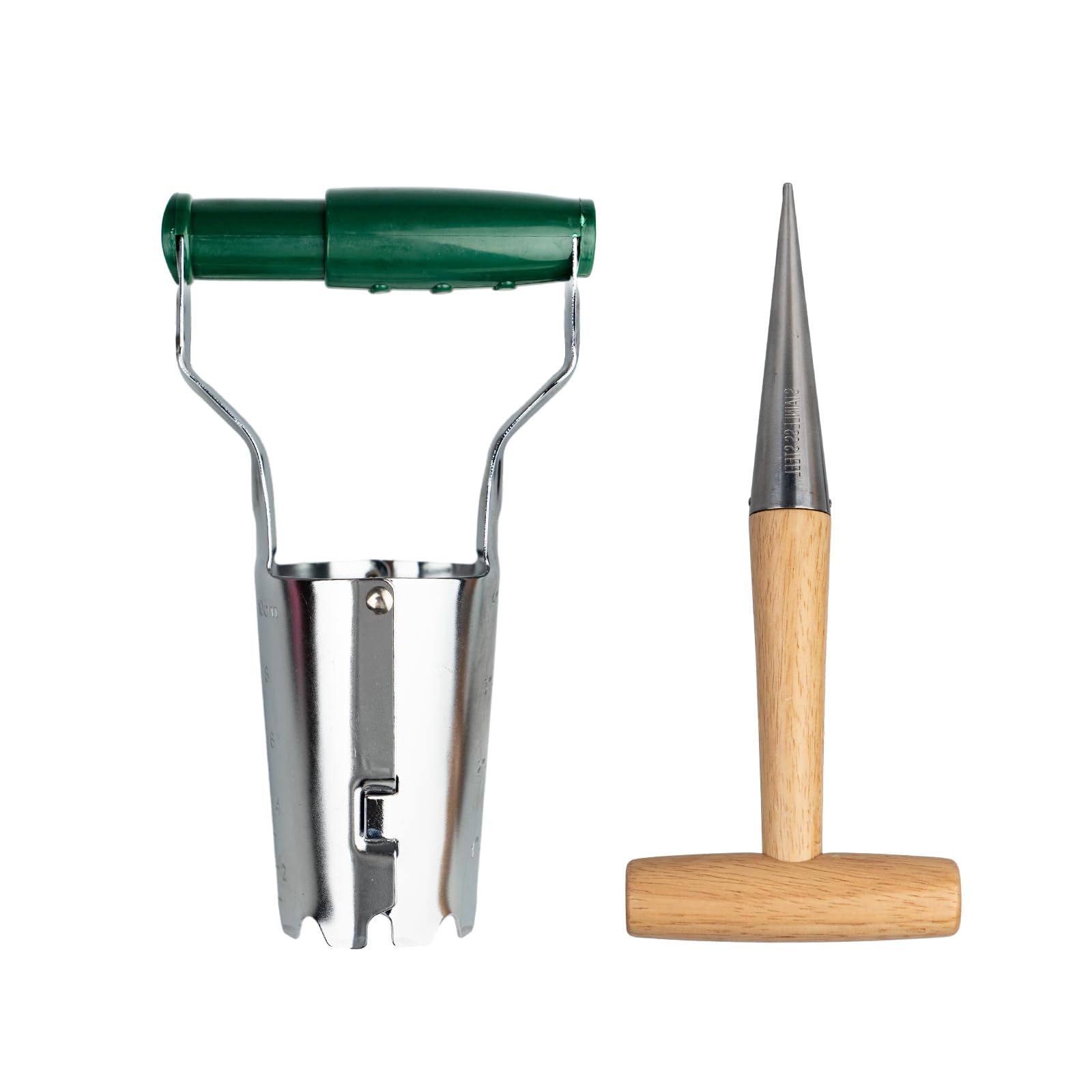 KDMY Bulb Planter with Depth Mark- Ideal Bulb Transplanter for Planting Green, Hand Dibber Garden Tool, Seed Planter Tool with Depth Mark - 11" Seed Dispenser for Planting Steel